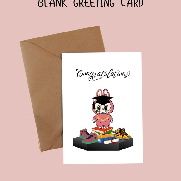 Party Supplies | La Bubu Congratulations Grad Card Blank Inside Free ...